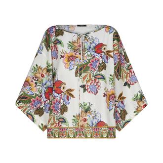 Etro Wei&szlig;e Kaftan-inspirierte Bluse mit Blumenmuster - - Blouses & Shirts - Damen - Mehrfarbig - XS