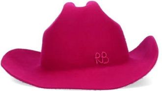 Ruslan Baginskiy Caps & Mützen - Wide-Brimmed Pink Hat With Soft Felt Texture - Gr. S - in Rosa - für Damen