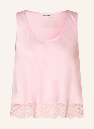 Sandro Sandro Satintop Mit Spitze rosa