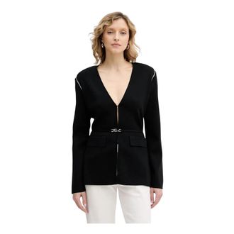 Karl Lagerfeld Transformer V-Ausschnitt Cardigan - - Knitwear - Damen - Schwarzk - M