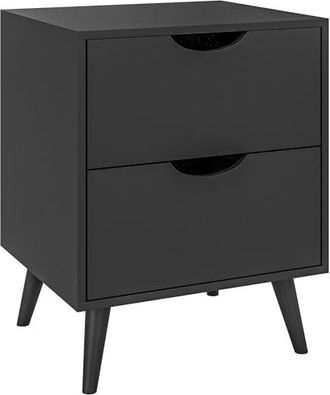 HOMCOM Table de Chevet Table de Nuit avec 2 tiroirs, Style scandinave pour Chambre à Coucher, Salon, 40 x 35 x 50,5 cm, Noir