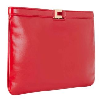 Elisabetta Franchi Borsa a busta effetto naplak - - Bags - Damen - Rot - ONE SIZE