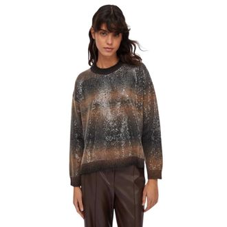 Liu Jo Pull &agrave; col rond orn&eacute; de sequins - Femme - Pulls - Brun - Taille: 42 FR