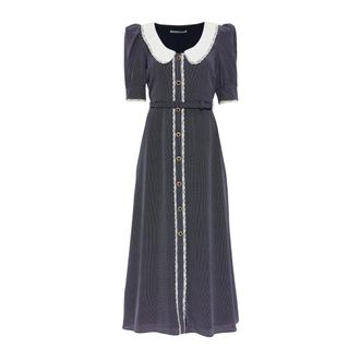 Alessandra Rich Polka Dot Midi Dress - - Dresses - Damen - Blau - XS