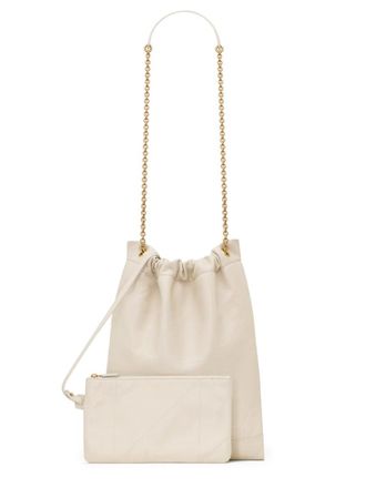 Saint Laurent Womens Jamie Ponchon Bag Ivory Main: Lamb Shoulder