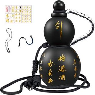 Generic Gourde de 800 ml de style rétro, grande capacité pour lextérieur, tasse à eau traditionnelle chinoise, bouteille de voyage portable pour randonnée, ca