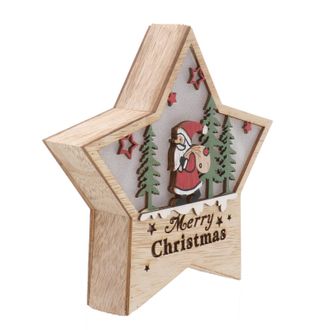 BESPORTBLE Holz Weihnachtsschmuck Sternendesign Leuchtend f&uuml;r Tischdekoration Weihnachtsdekorationen Weihnachtsschmuck aus Holz Holzschmuck f&uuml;r Weihnachten