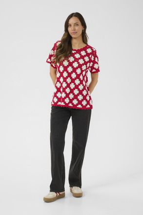 Cream Kurzarm-Bluse CRKip Regular fit red