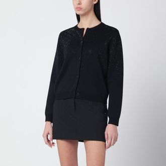 Gucci Black cardigan with gradient-effect GG crystals