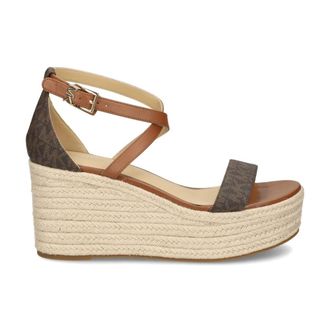 Michael Kors Serena Keilsandaletten mit Logoprint - - Shoes - Damen - Braun - 40 EU