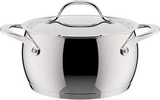 Lagostina Orchestra Suppentopf mit Deckel und zwei Griffen aus Edelstahl 18/10, Ø 18 cm, Boden Lagotherm, 3 Schichten, Spiegel-Effekt außen und innen satiniert,