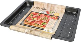 RBV BIRKMANN Birkmann, Laib & Seele Backblech, verstellbar, 36-52 × 33 cm, perforiert, Antihaftbeschichtung, inkl. Rezeptvorschlag, 210585