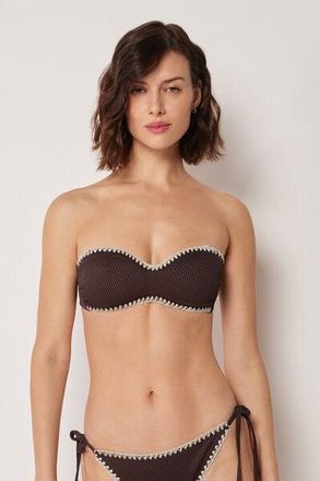 Calzedonia Bandeau-bikinioberteil Bicolor Embroidery Braun