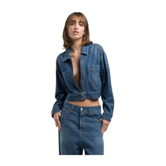 Replay Vintage Denim Jacke mit Rei&szlig;verschluss - - Jackets - Damen - Blau - XS