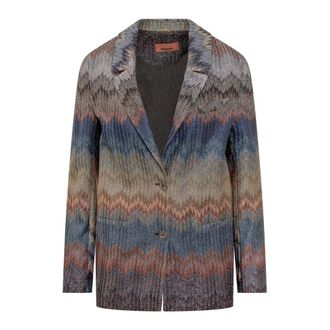 Missoni Femme, Vestes, Multicolore, Taille: 44 FR Blazer crois&eacute; &agrave; motif serpent