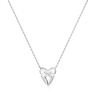 Ania Haie Damen Halskette HEART HUNTER aus 925 Sterling Silber, besetzt mit 10 Zirkonia Pav&eacute;, Gr&ouml;&szlig;e: 45 cm + 5 cm Verl&auml;ngerung, inkl. Geschenkverpackung