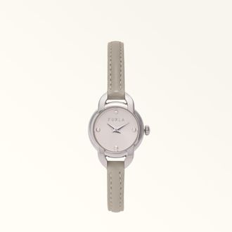 Furla Mini Shape Armbanduhr Mit Rundem Geh&auml;use Vaniglia Beige Leder + Metall Damen