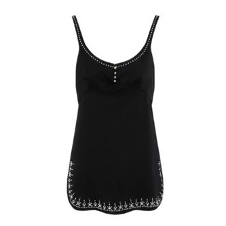 Paco Rabanne Femme, Tops, Noir, Taille: 38 FR Top en satin