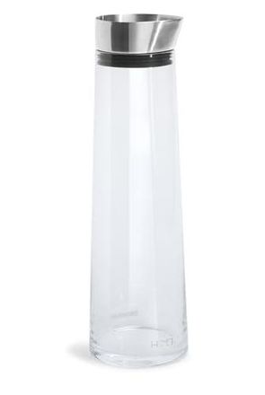 Blomus ACQUA- Wasserkaraffe aus Glas, 1,5 Liter Fassungsverm&ouml;gen, Glaskaraffe mit hochwertigem Edelstahl-Deckel, tropffreies Ausgie&szlig;en, exklusive Optik (H / 