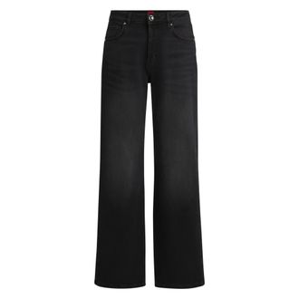 HUGO BOSS Femme, Jeans, Noir, Taille: W27 L32 Jean large taille haute
