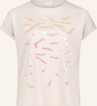Cartoon Cartoon T-Shirt Mit Pailletten beige