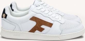 Faguo Baskets blanches, bleu marine & marron cuir - HAZEL