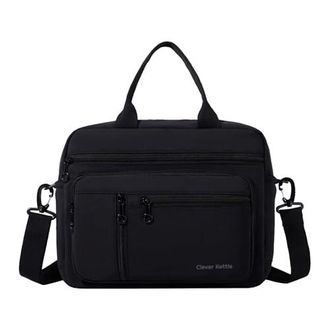 Generic Sacoche unisexe en nylon pour ordinateur portable de grande capacit&eacute; pour le travail, le bureau, les voyages, Noir, 400.00x250.00x150.00mm/15.75x9.84x