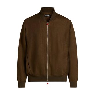 Kiton Homme, Vestes, Brun, Taille: 3XL Veste en lin pur avec fermeture &eacute;clair