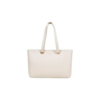 Love Moschino Womens Heart-Embellished Polyurethane Tote Beige
