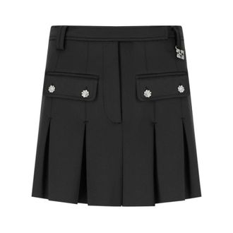Ganni Glitzernder Plissierter Minirock - - Skirts - Damen - Schwarzk - XS