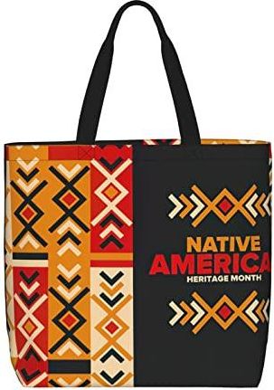Generic Sac Fourre-Tout Mois Du Patrimoine Am&eacute;rindien Fiert&eacute; Autochtone Sac De Shopping R&eacute;utilisable De Grande Capacit&eacute; Sacs &Agrave; Main, Pour Burea, Voyage, Shopp