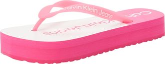 Calvin Klein Jeans Damen Flip Flops Beach Sandal Flatform mit Plateau, Rosa (Fucsia Fedora/Bright White), 40
