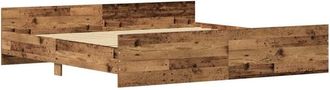 vidaXL Bettgestell mit Kopfteil Altholz 200 x 200 cm Holzwerkstoff Vidaxl