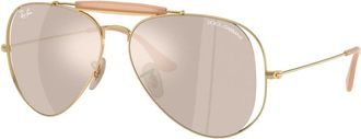 Ray-Ban unisex, Accessoires, Jaune, Taille: 58 MM The Outdoorsman Lunettes de soleil