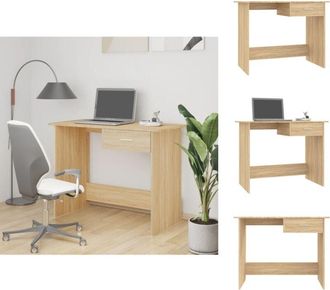 vidaXL Schreibtisch Sonoma-Eiche 100x50x76 cm Holzwerkstoff - Schreibtisch - Bürostuhl - Home Office - Holzwerkstoffmöbel - Esszimmertisch