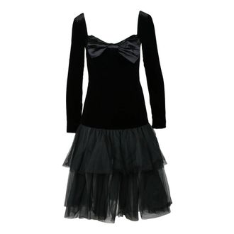 Alessandra Rich Samtkleid mit Rei&szlig;verschluss - - Dresses - Damen - Schwarzk - XS