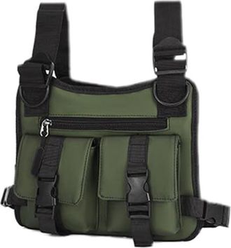 Generic Gilet de course pour homme - Sac de poitrine l&eacute;ger r&eacute;glable | Accessoires pour fitness Cyclisme Camping Randonn&eacute;e P&ecirc;che Plein air, Vert, se beskrivnin