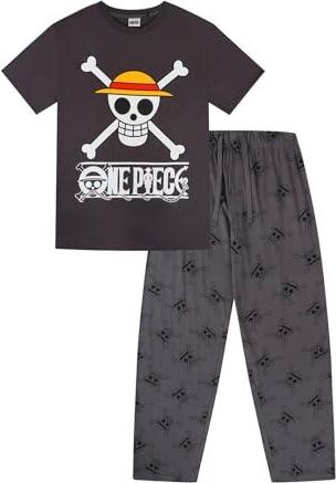 OnePiece Pyjama Long en Coton pour Homme One Piece, Noir, L