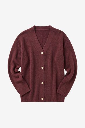 Knowledge Cotton Apparel Damen vegan Strickjacke Damen Aus Souffl&eacute; Garn Burgunderrot
