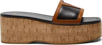 Valentino Garavani Viva Superstar Plateau-Sandalen aus Kork - Schwarz