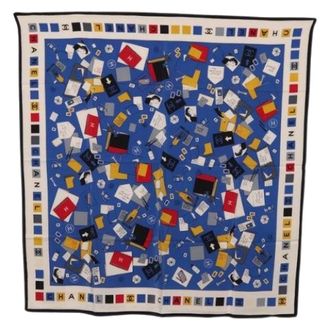 Chanel Pre-owned Silk Scarf - Femme - Pre-owned - Bleu - Taille: ONE Size