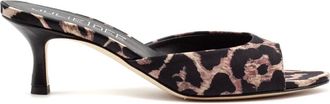 Julie Dee Femme, Chaussures, Brun, Taille: 38 EU Sandale mule en satin &agrave; imprim&eacute; l&eacute;opard