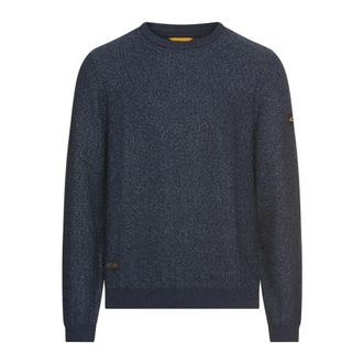 Camel Active Pullover aus Baumwoll-Polyacryl-Mix mit strukturierten Oberfl&auml;chen - - Knitwear - Herren - Blau - 3XL