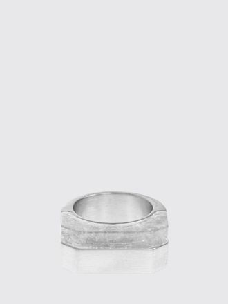 Rick Owens Bague Hollywood en laiton argent&eacute; avec logo grav&eacute;