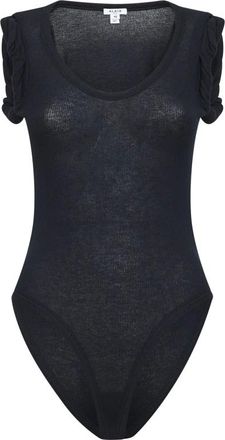 Alaia Femme, Tops, Noir, Taille: 42 FR Body en jersey m&eacute;lang&eacute; cachemire