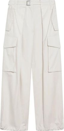 Loewe Baumwoll-Seiden-Cargo-Hose - - Trousers - Damen - Wei&szlig; - 2XS