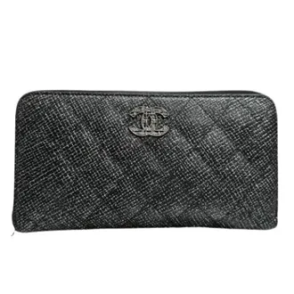 Chanel Pre-owned Matelass&eacute; Leder Lang Wallet - - Pre-owned - Damen - Schwarzk - ONE SIZE