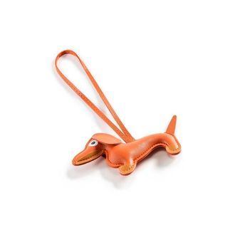 Au Printemps Paris Lederhundschlüsselkette zu befestigen - Orange