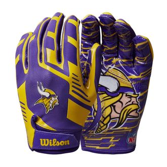 Wilson NFL Stretch Fit Fu&szlig;ballhandschuhe - Erwachsene, Minnesota Vikings