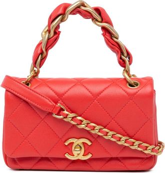 Chanel 2021 kleine gesteppte Chain is More Flap Satchel-Tasche - Rot